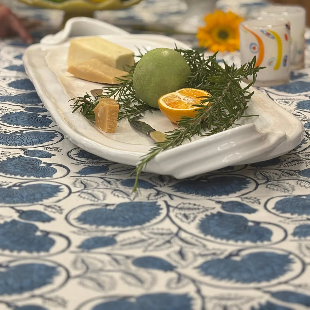 Cabana Tablecloth in Blue Meadow | Hadley James – Hadley James at Home